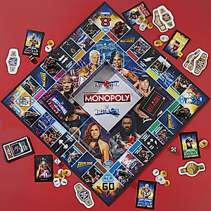 Hasbro Gaming Monopoly: Wrestlemania Edition Board Game for Ages 8 and up, Monopoly Game Inspired by WWE Wrestlemania, Family Games for 2-6 Players, Kids Games