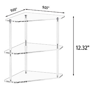Tasybox Corner Shelf 2 Tier Bathroom Counter Organizer Acrylic Countertop Corner Shelves for Bathroom Kitchen Office Vanity Makeup Spice