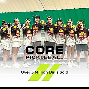 CORE Pickleball Balls for Professionals and All Levels of Play - Set of 4-50 Balls with 40 Holes - USA Pickleball Approved Durable Outdoor Pickleball Balls (12 Pack)