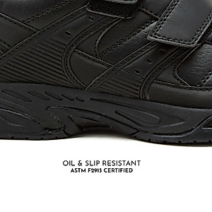 Avia Avi-Union II Strap Non Slip Shoes for Men, Hook and Loop Mens Walking Shoes with Memory Foam - Black, 10.5 Medium