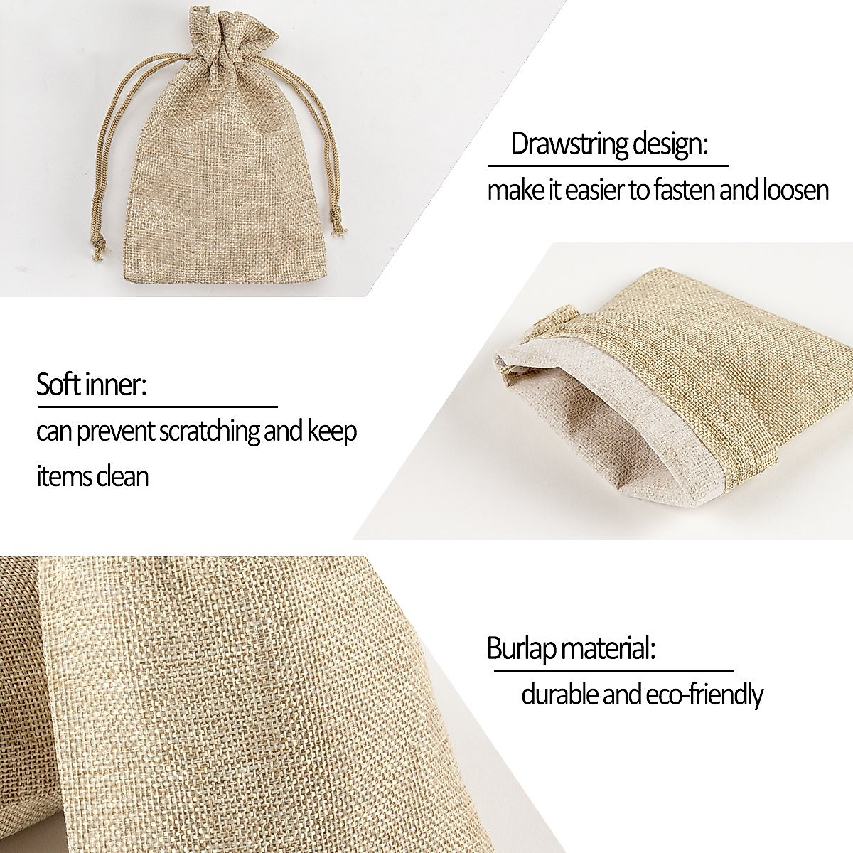 ANPHSIN 75 Pcs Small Burlap Gift Bags with Drawstring - 5.4" x 3.7" Burlap Favor Sacks, Mini Gift Wrapping Bags for Wedding Baby Shower Classmates Festival Party Favors, DIY Craft
