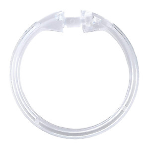 Rocky Mountain Goods Simple Spaces Clear Plastic Curtain Rings - 12 Pack - Click securely in Place - Unbreakable Plastic - True O Ring Design - Slides Easily Without Screeching Like Metal (Clear)