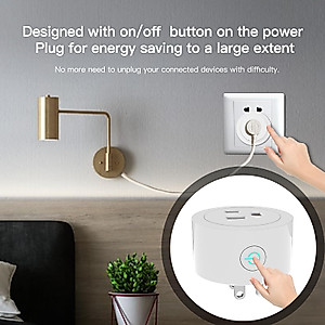 MOES Smart Plug WiFi Smart Power Socket with Dimmable RGB LED Night Light, Wireless Remote Control with Smart Life/Tuya App, Outlet Compatible with Alexa Google Home, No Hub Required