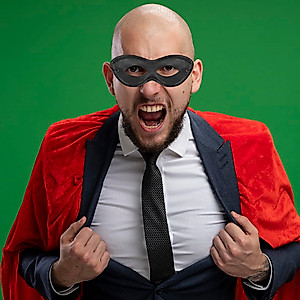 amscan Game Ready Team Spirit Party Super Hero Mask Accessory, Black, One Size, 2 7/8inch x 8 1/4inch