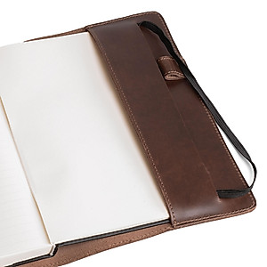 Hide & Drink, Case for Hardcover Leuchtturm A5 (5.75 x 8.25 in.) Notebook, Protective Cover for Journal, Personal Planner, Full Grain Leather, Handmade Writing Accessory, Bourbon Brown