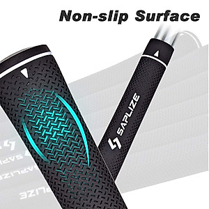 SAPLIZE Rubber Golf Grips, 13 Set with Complete Regripping Kit, Standard Size, Golf Club Grips, Black