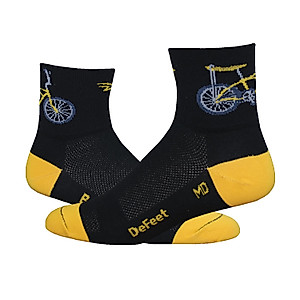 DeFeet Men's Aerator Banana Bike Sock, Black, X-Large