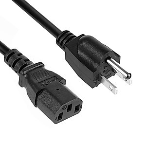 10FT Power Cord Compatible Samsung LG Plasma Sanyo Philips Panasonic Insignia TV 3 Prong Computer Power Cable Replacement UL Listed