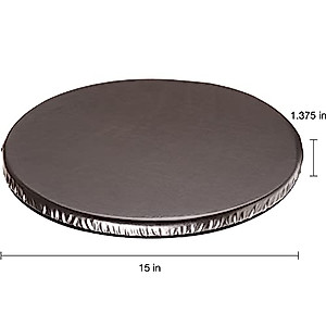 HealthSmart 360 Degree Swivel Seat Cushion, Chair Assist for Elderly, Swivel Seat Cushion for Car, Twisting Disc, Black Leather, 15 Inches in Diameter