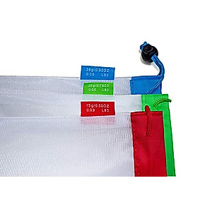 Premium Reusable Mesh Produce Bags With Drawstring - Mesh Produce Bags With Tare Weight - Set of 9 Reusable Grocery Bags - Washable Produce Bags for Fruit and Veg - BPA Free Mesh Bags for Vegetables