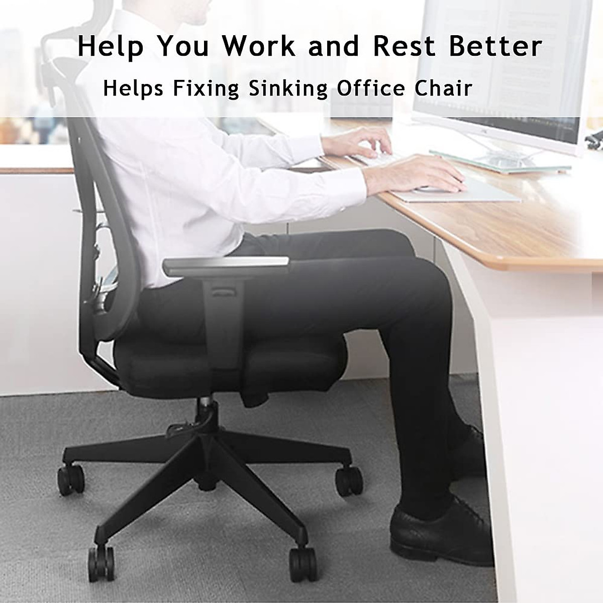 Anrkets Fix Sinking Office Chair, Avoid Sinking of Office Chair Height, Adjustable Height Office Chair Saver for Stop Sinking Without Cylinder Replacement