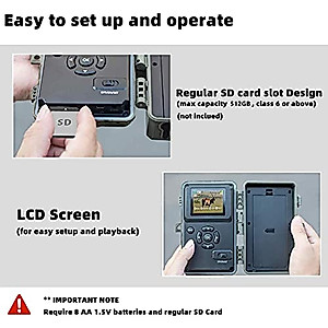 2-Pack No Glow Game & Deer Trail Cameras 24MP 1080P H.264 Video 100ft Night Vision Motion Activated 0.1S Trigger Speed Waterproof Farm & Yard Cameras for Home Surveillance & Outdoor Wildlife Hunting