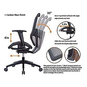 Mesh3 Home Office Mesh Chair Ergonomic Desk Chair with Back Support and Adjustable Armrests for Work from Home and Student Desk Chair with Wheels BIFMA Grey HY-104GR