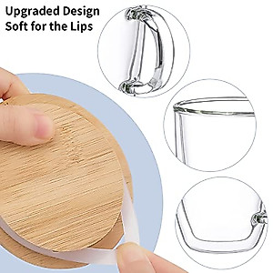 Wwyybfk Double Wall Glass Coffee Mugs,12oz Insulated Glass Espresso Mugs Cups with Handle Lid (Set of 2) for Cappuccino, Latte, Tea (340ml)