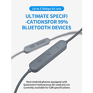 erjigo KZ HD Bluetooth Headphone/Earphone Wireless Cable with Microphone Replacement for (B PIN (KZ-ZST/ZS10/AS10/BA10/AS06/ES4/ZSR))