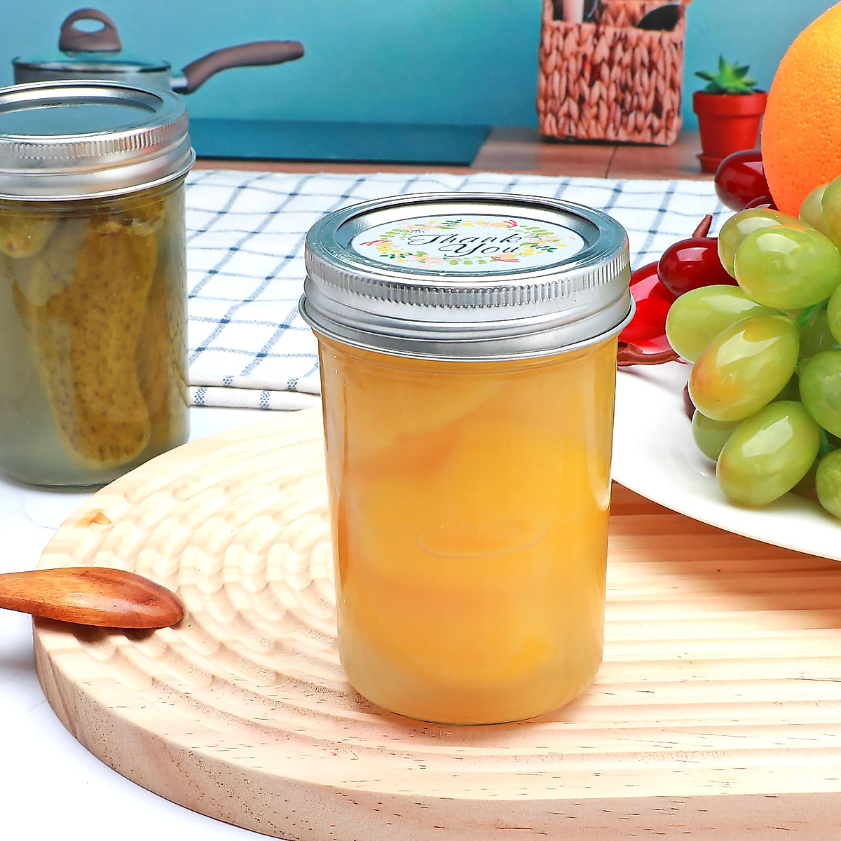 Brajttt Mason Jars 8 oz, Glass Jars With Regular Lids and Bands,16 pcs Canning Jars Jelly Jars, Ideal for Jam, Honey,DIY Spice Jars, Dessert