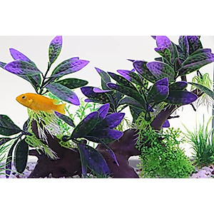 AQUA KT Aquarium Landscape Simulation Artificial Plant Purple, Plastic Plant for Fish Tank Decoration, Aquatic Water Plant, Fish Bowl Ornament
