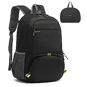 MRPLUM 30L Rucksack Foldable Ultralight Packable Backpack, Unisex Durable Handy Daypack for Travel & Outdoor Sports Durable & Waterproof (Black)
