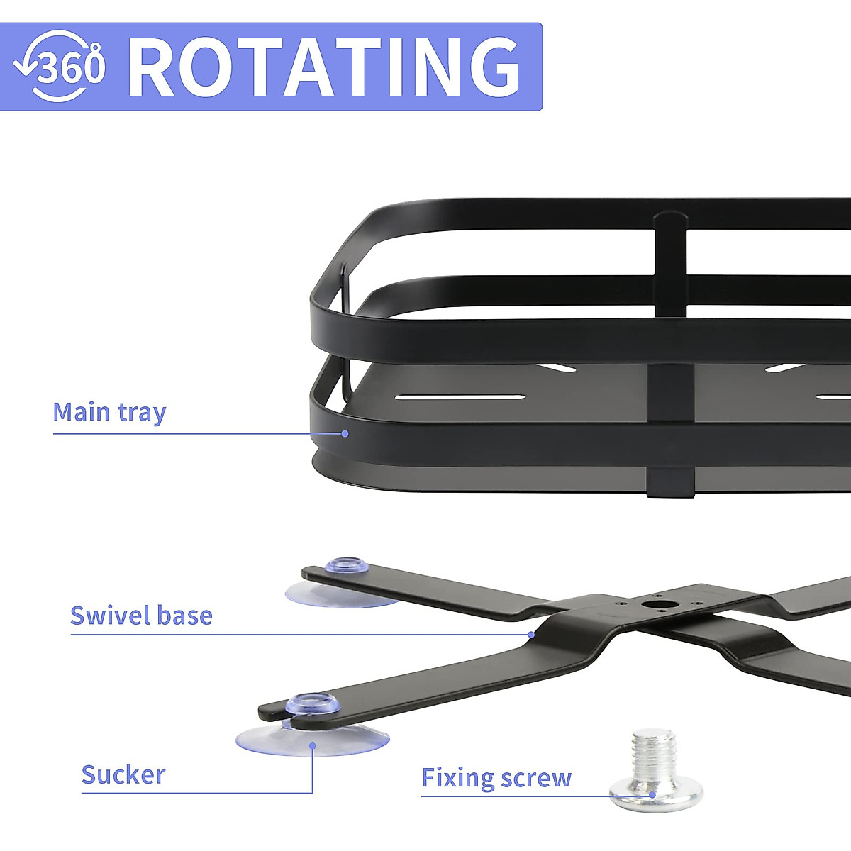 9" Square Steel Lazy Susan Rotating Turntable Food Storage Container Tray for Kitchen Cabinet Pantry Fridge Cupboards Counter Organizing, Fully Rotating Organizer for Spices, Condiments, Makeup
