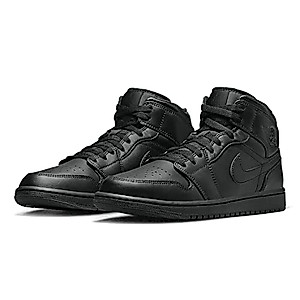 Jordan Mens Air Jordan 1 Mid 554724 093 "Triple Black - Size 10.5