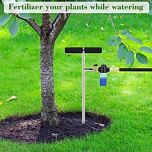 [Upgrade Design] Tree Watering Spike,Caulimo Root Feed Tool with Fertilizer Bottle Deep Root Watering Tool Tree Watering System for Plants Trees Bushes Shrubs Made of Stainless Steel with Brass Valve