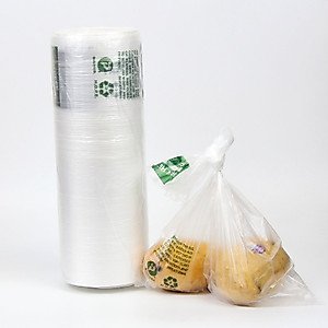 875 Ct 12"x 20" Large Plastic Produce Bag Roll, US Made HDPE, Durable Clear Food Storage Saver for Fruit Vegetable Bakery Snack Grocery Bags