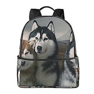 BAFAFA Husky dogs Printed Travel Backpack Business Work Bag Computer Bag Outdoor Sports Rucksack