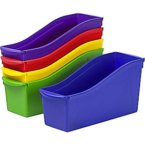 Storex Large Book Bin, Linking Storage Bin, Dry Erase Surface, 14.3 x 7 x 5.3 Inches, STEM Assortment, 30-Pack (70105A06C)