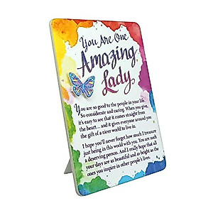 Blue Mountain Arts Miniature Easel Print with Magnet "You Are One Amazing Lady" 4.9 x 3.6 in., Sentimental Mother's Day, Birthday, Anniversary, or Valentine's Day Gift Perfect for Her