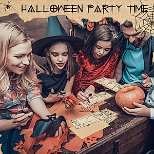 Geelin 30 Pcs Halloween Party Invitations with Envelopes Ticket Scary Halloween Party Invitations Halloween Baby Shower Invitations Horror Birthday Invitations Party Invitation Cards (Pumpkin Style)