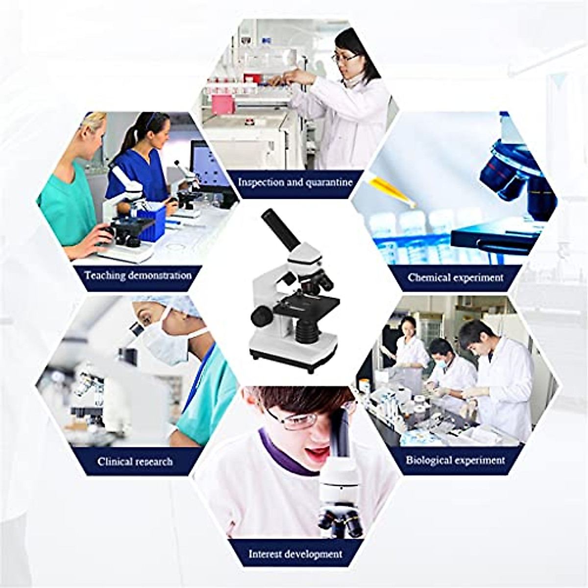 CZDYUF 64X-640X Professional Biological Microscope Up/Down LED Monocular Microscope for Students Kids Education with Slides