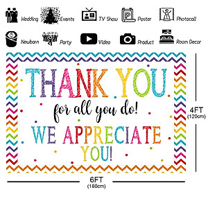 6x4ft Thank You for All You Do Backdrop Congratulations Graduates Background Be Thankful to The Teacher Doctor Staff in Class of 2023 Prom Photography for Senior Year Party Decoration Banner
