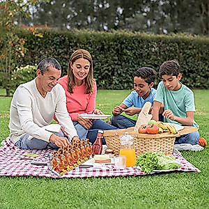 ZENFUN 14 Slots Chicken Leg Wing Rack, Stainless Steel Drumsticks Roaster Stand with Drip Tray, Metal Grill Rack for Poultry, Vegetables, Smoker Grill or Oven, BBQ, Picnic, Dishwasher Safe