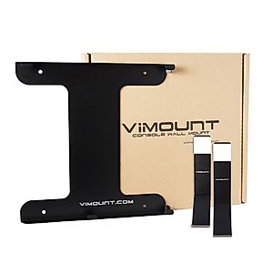 ViMount Wall Mount Metal Holder Compatible with PlayStation 4 PS4 Pro Version with 2X Controllers Wall Mount in Black Color