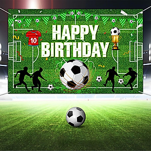 Soccer Party Decorations, 70.8 * 45in Soccer Birthday Banner Backdrop Soccer Theme Background for Soccer Birthday Party Decorations