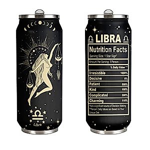tatamonkey Libra Constellation Tumbler Zodiac Mens Womens Stainless Steel Tumblers Astrology Fans Birthday Gifts Coffee Sublimation Mugs Car Cup - 17 OZ