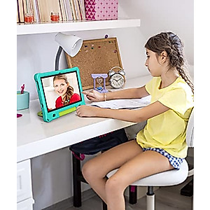 10 Inch Kids Tablet, Android 12 Tablets for Kids, Toddler Tablet with 3GB RAM 64GB ROM, Dual Camera 1280x800 HD IPS Touchscreen 6000mAh Pre-Installed Parental Control Kid-Proof Case (Blue-Green)