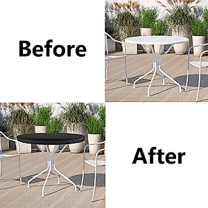 Ziewee Round Outdoor Table Cover Waterproof 60" Dia x 6" H Round Patio Furniture Covers 600D Patio Table Top Cover for Table and Chair Sets Rainproof & Windproof Anti-UV Patio Table Cover 150x15cm