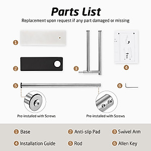 KES Hand Towel Rack for Bathroom, Countertop Swivel Towel Rack Standing with Marble Base, Free Standing Hand Towel Holder Stand 18/8 Stainless Steel Brushed Finish, BTH233-2
