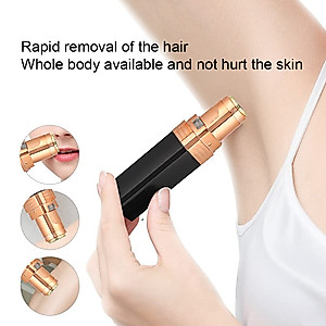 Hair Removal Machine, Compact Cute Lipstick Shape Mini Electric Hair Remover Face Body Hair Removal Machine for Women (Black)