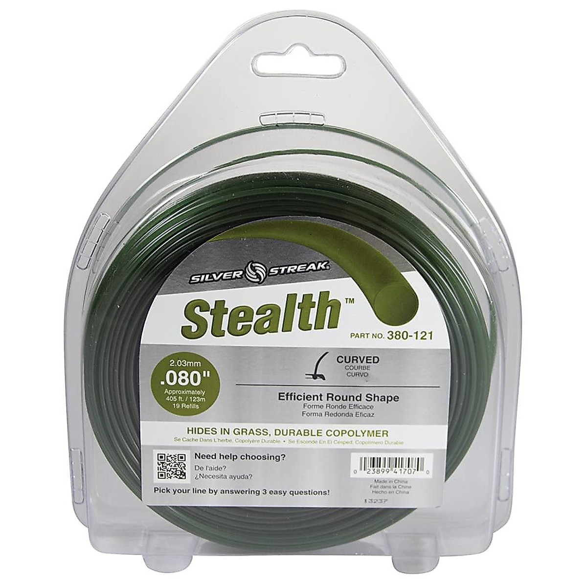 Stens Silver Streak Stealth Trimmer Line, 080 1 lb. Donut, ea, 1