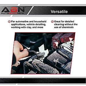 ABN 7in Mini Wire Detail Brush 3pc Set – Nylon, Brass, Stainless Steel – Metal Detail Brushes for Cleaning & Automotive