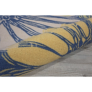Nourison Home & Garden Indoor/Outdoor Blue 2'3" x 3'9" Area -Rug, Easy -Cleaning, Non Shedding, Bed Room, Living Room, Dining Room, Kitchen (2x4)