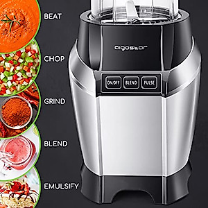 Aigostar 1000W Bullet Blender for Shakes and Smoothies, Personal Blender for Kitchen, Smoothie Blender Juice Licuadora for Crushing Ice Puree Frozen Fruit, Countertop Blender & 24 oz 20 oz To-Go Cups