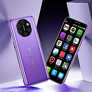 Soyes S10I Unlocked Mini 4G Android Smart Phone 3.5" Dual Sim Ultra Thin Card Student Palm Cellphone Google Play Whatsapp Face Fingerprint 2050mAh Global Version (Star Purple, 3GB+64GB)