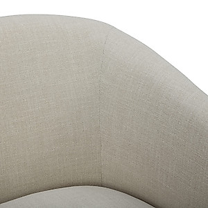 CHITA Swivel Accent Chair, FSC Certified Upholstered Fabric Barrel Chair for Living Room, Fully Assembled, Linen