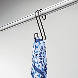 mDesign Metal Wire Over The Rod Hanging Closet Accessory S Hook for Handbags, Belts or Jackets - Snag Free - 8 Pack - Bronze