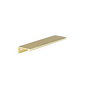Richelieu Hardware BP9898128166 Lincoln Collection 5 1/16-inch (128 mm) Center-to-Center Satin Gold Modern Cabinet and Drawer Edge Pull Handle for Kitchen, Bathroom, and Furniture