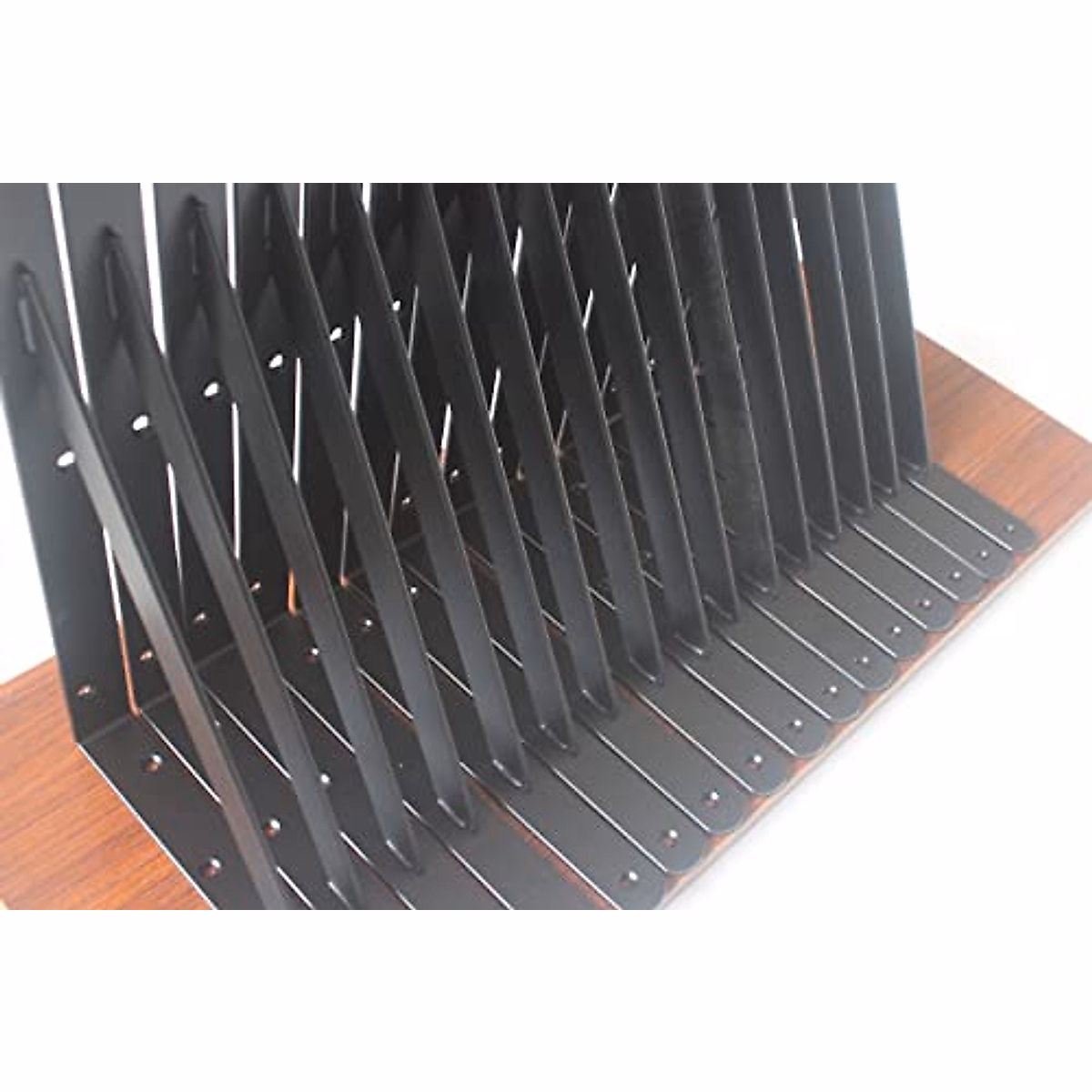 16 Pack L11" x H 8" Black Heavy Duty Shelf Brackets with Screws Metal Shelf Brackets Shelf Support Angle Brackets for Shelves L Brackets Heavy Duty Floating Shelf Brackets