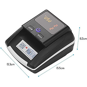 SPUZZO Banknote Bill Detector Denomination Value Counter Detection with Battery Counterfeit Fake Money Currency Cash Checker Tester Machine for USD Euro